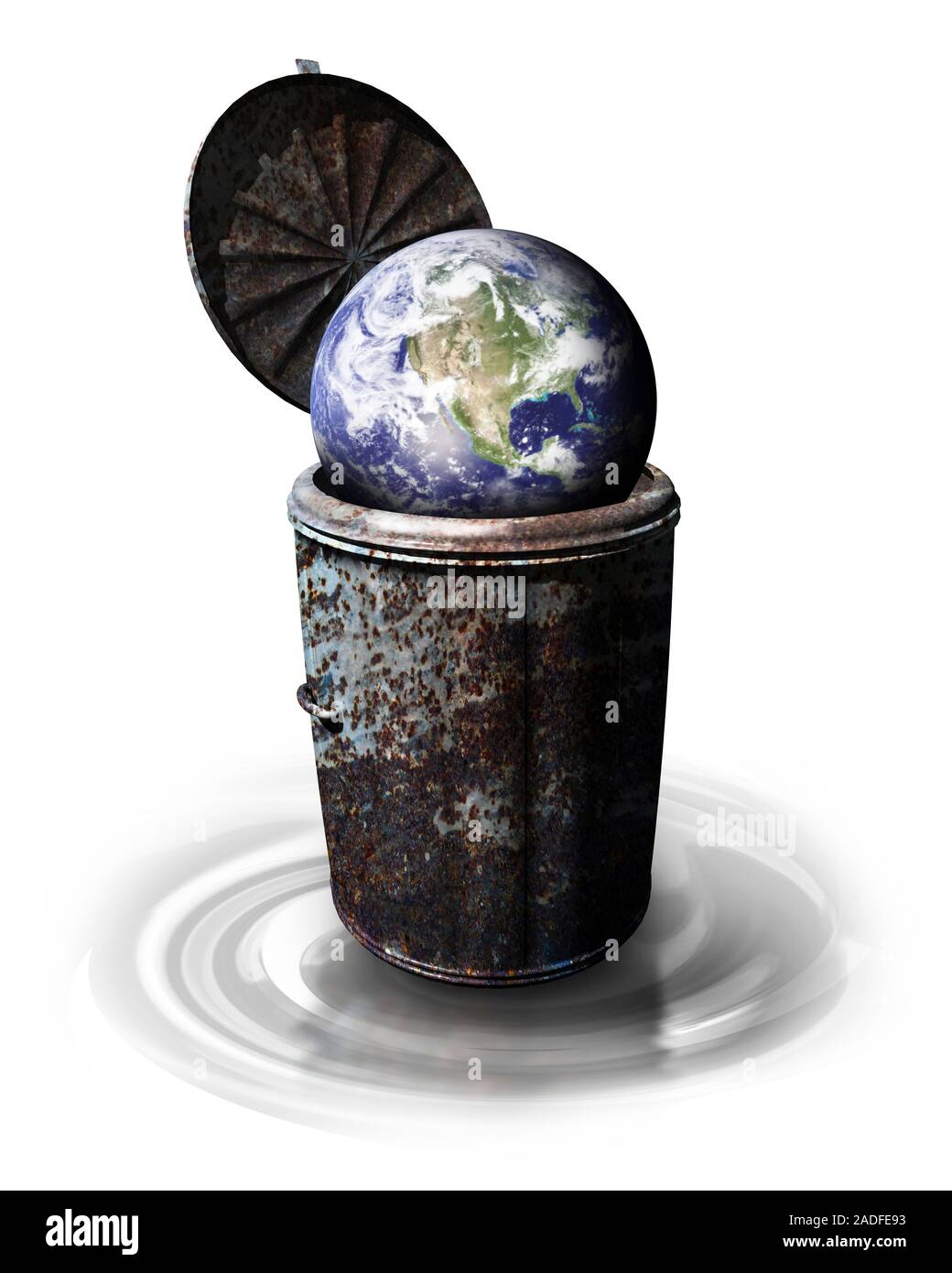 End of the world. Conceptual computer artwork depicting the Earth ...