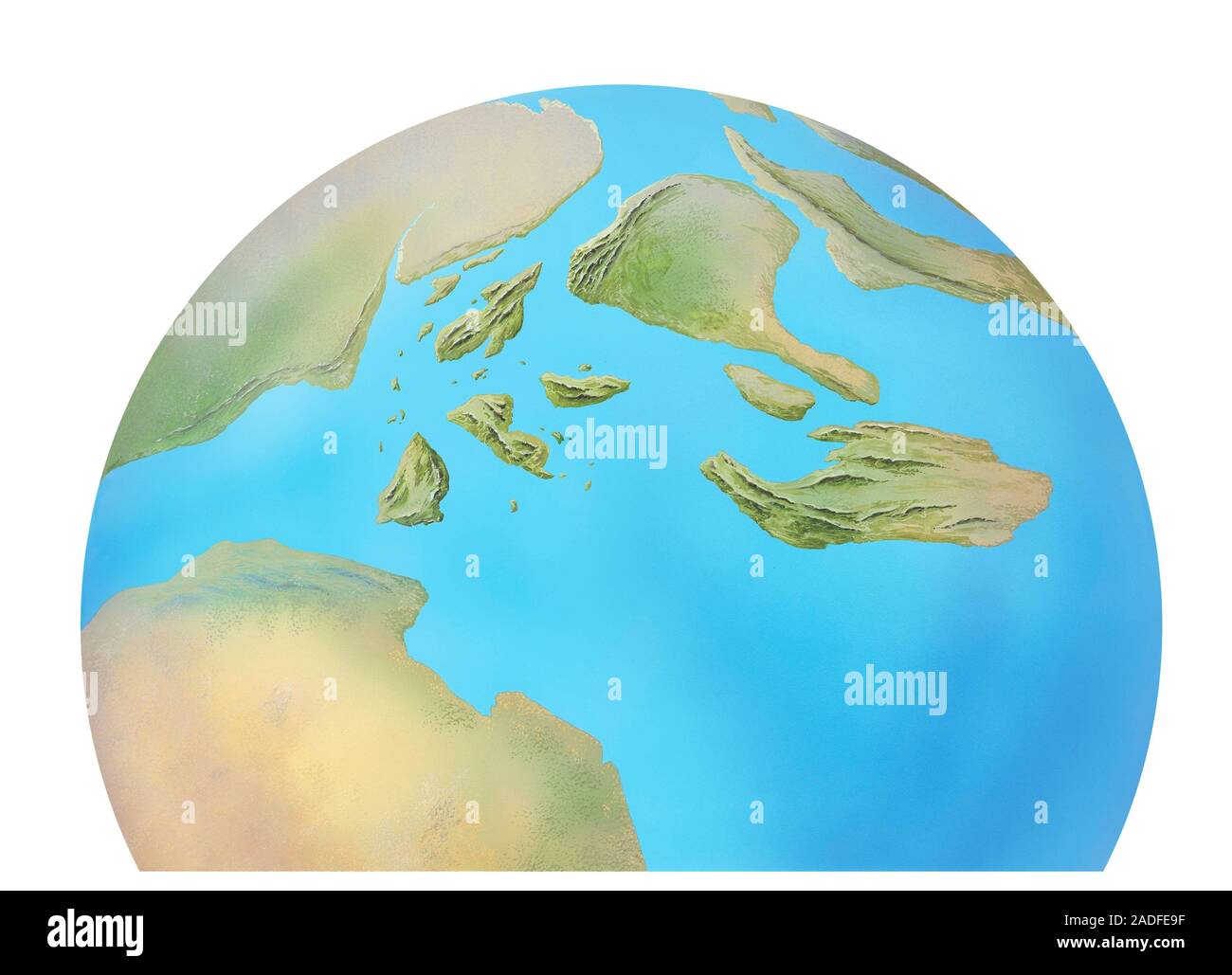 Europe, Late Jurassic period. Image 1 of 8. Computer artwork of the ...