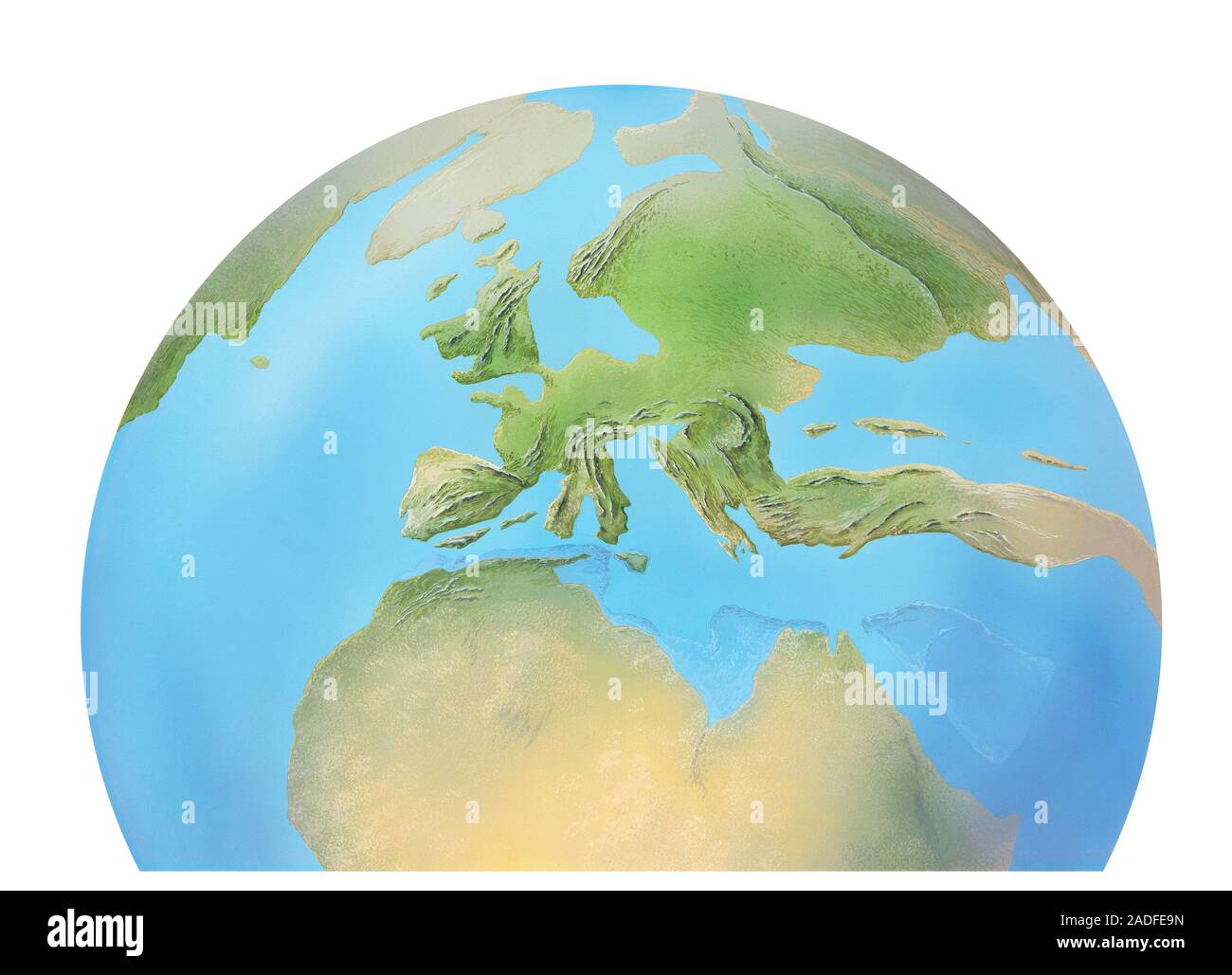 Europe, Mid Tertiary Period. Image 6 of 8. Computer artwork of the ...