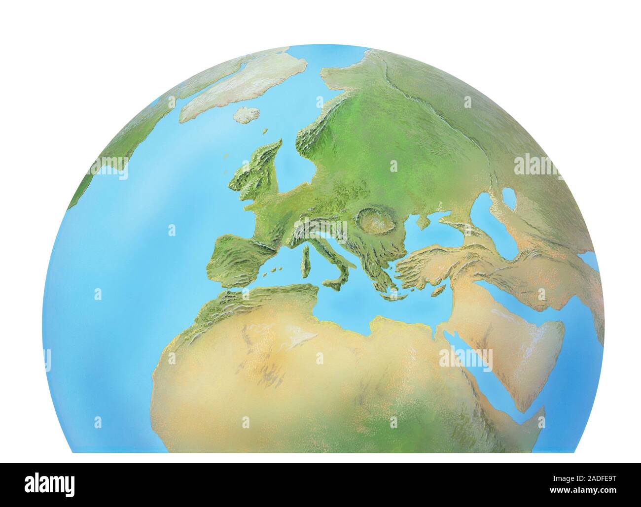 Europe, Late Tertiary Period. Image 8 of 8. Computer artwork of the ...