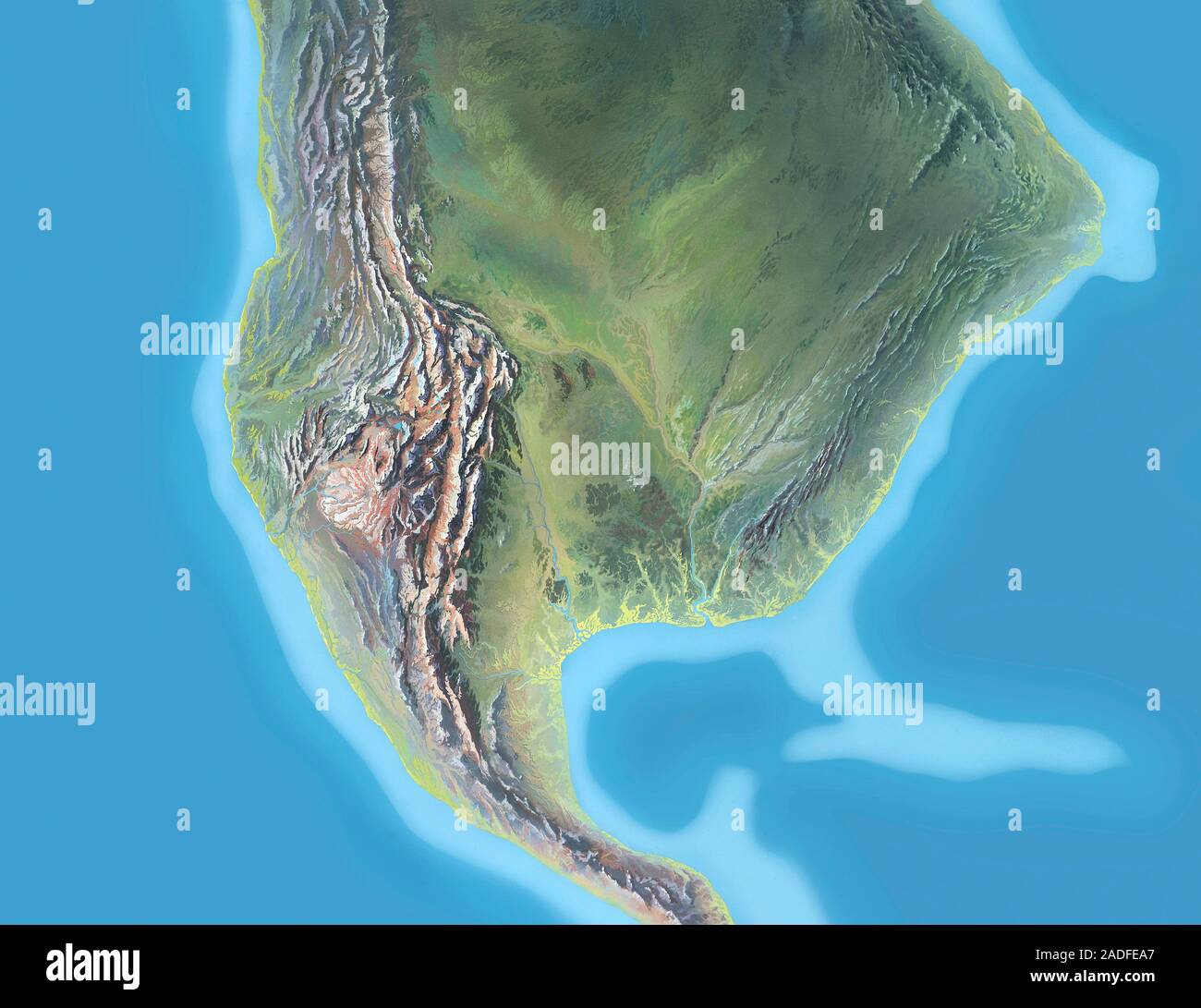 North America, Early Tertiary period. Image 9 of 9. Computer artwork of ...