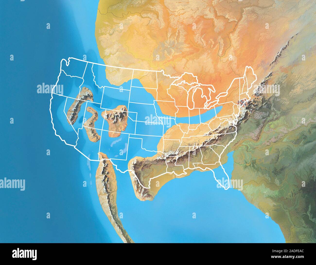 North America, Permian period. Image 3 of 9. Computer artwork of the ...