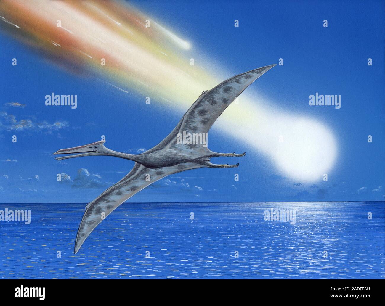 Cretaceous-Tertiary extinction event. Image 3 of 8. Artwork of an ...