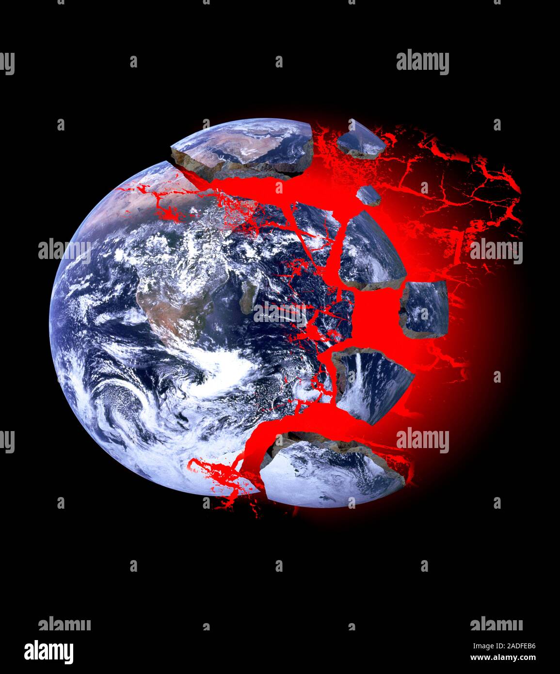 Earth exploding, conceptual image Stock Photo - Alamy
