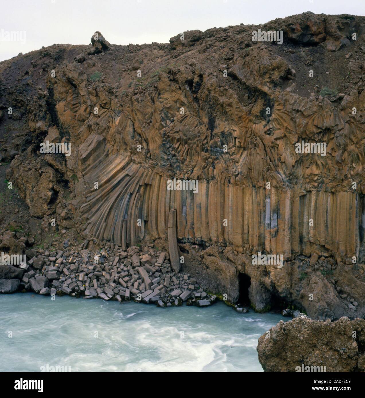 Classic example of entablature & colonnade formations of a basalt lava ...