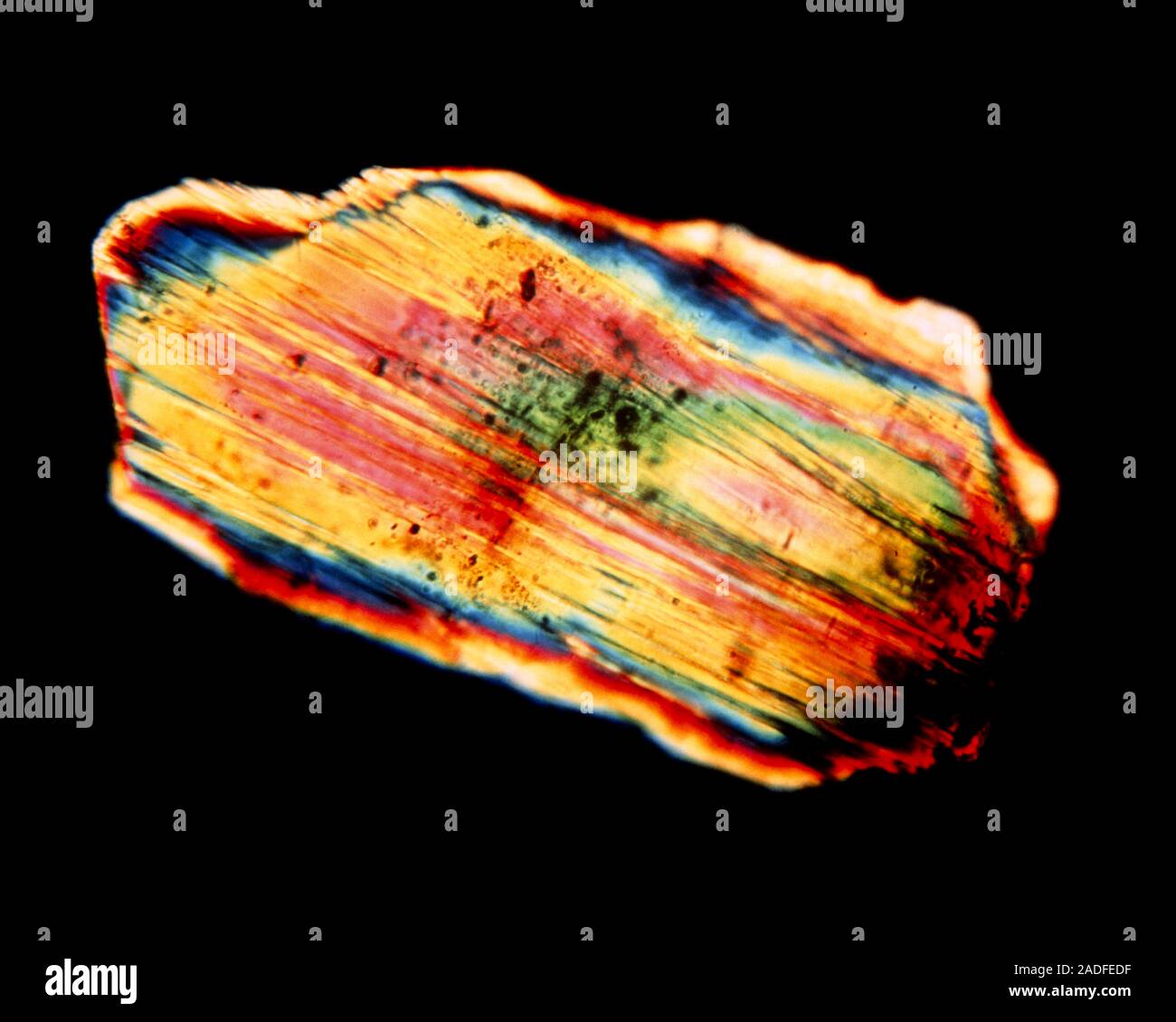 Chicxulub impact ejecta. Polarised light micrograph of a shocked quartz grain ejected from the ...
