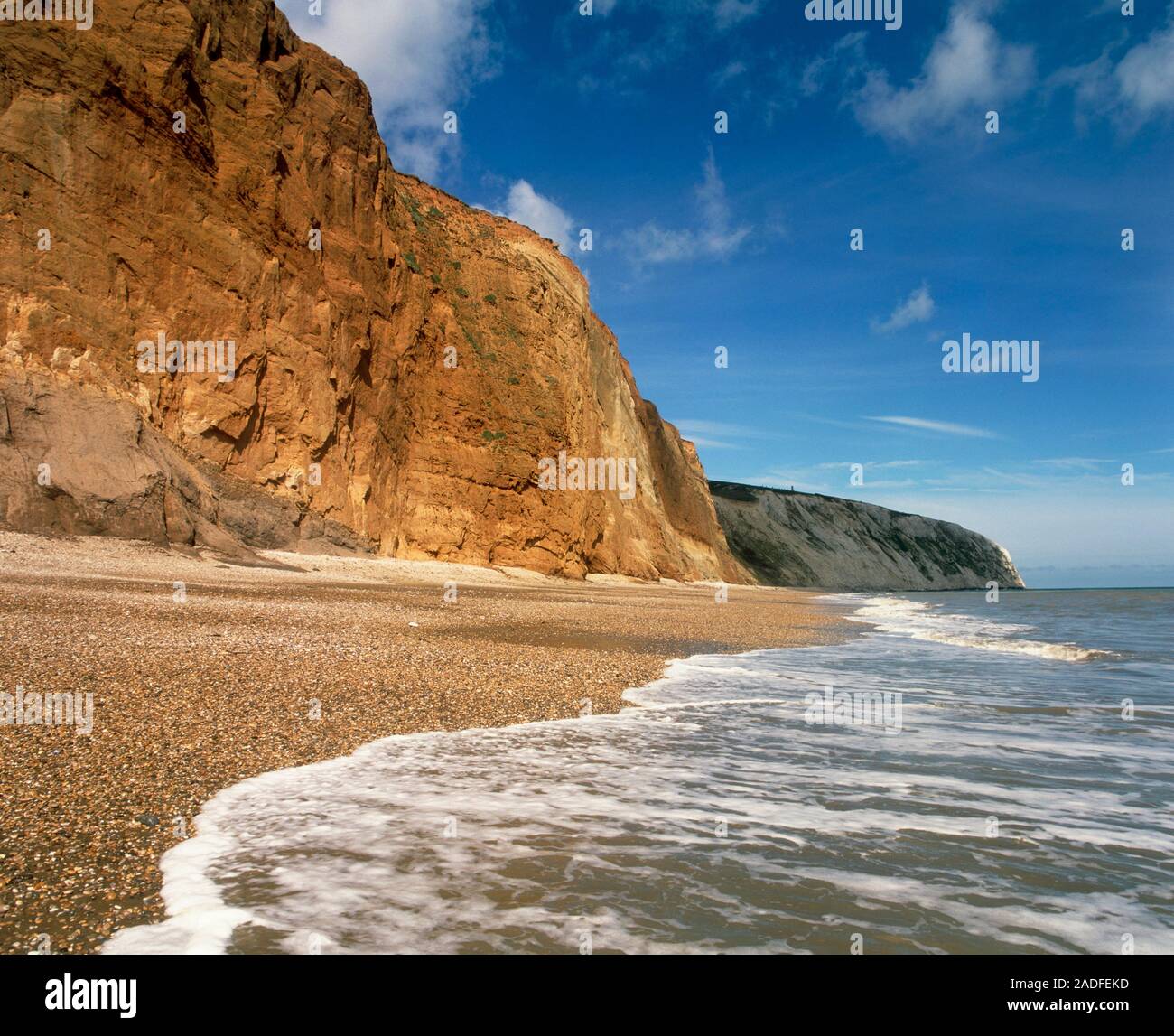 Culver Cliff. View of Culver Cliff, Isle of Wight, England. The exposed ...