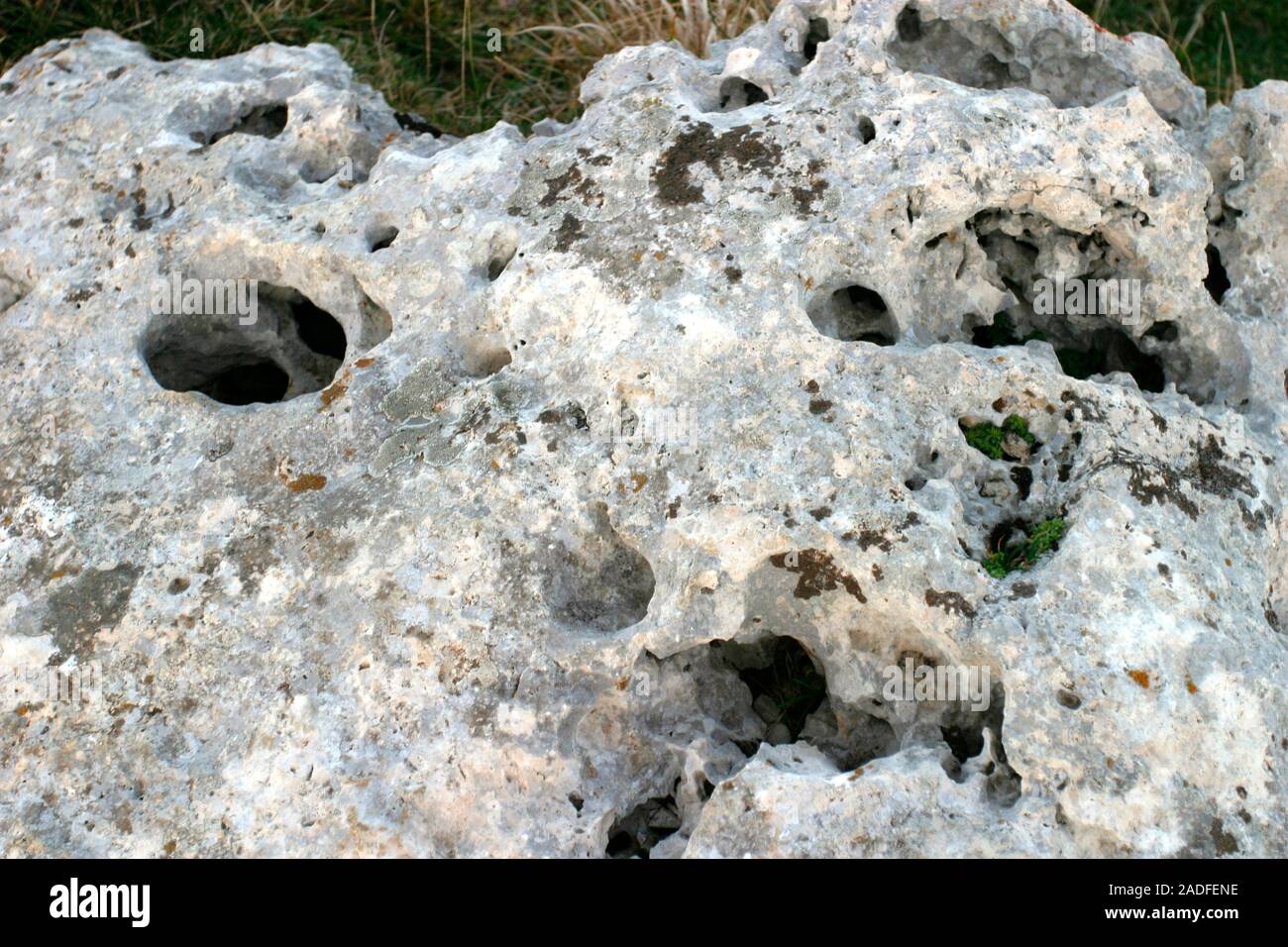 Karst erosion of limestone in the Prati di Tivo region of the Italian ...