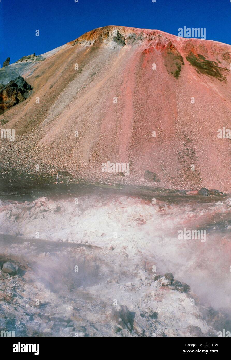 Rhyolite mountain. A rhyolite mountain in Landmannalaugar, Iceland ...