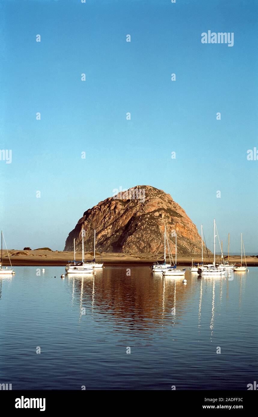 Morro Rock, a basalt rock formation in Morro Bay, California, USA ...