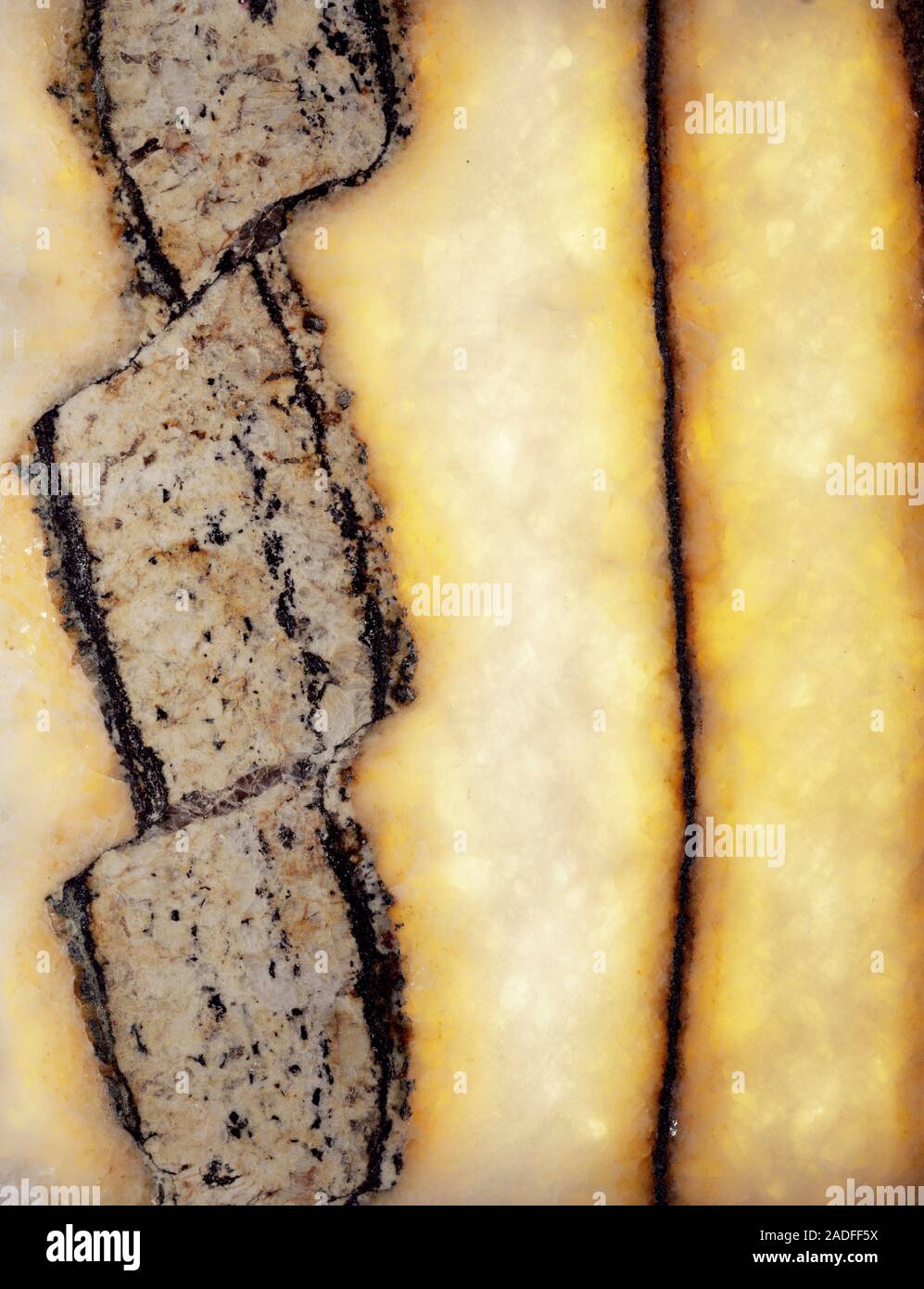 Boudinage Feature In Marble Stone Boudinage Is A Geological Term For
