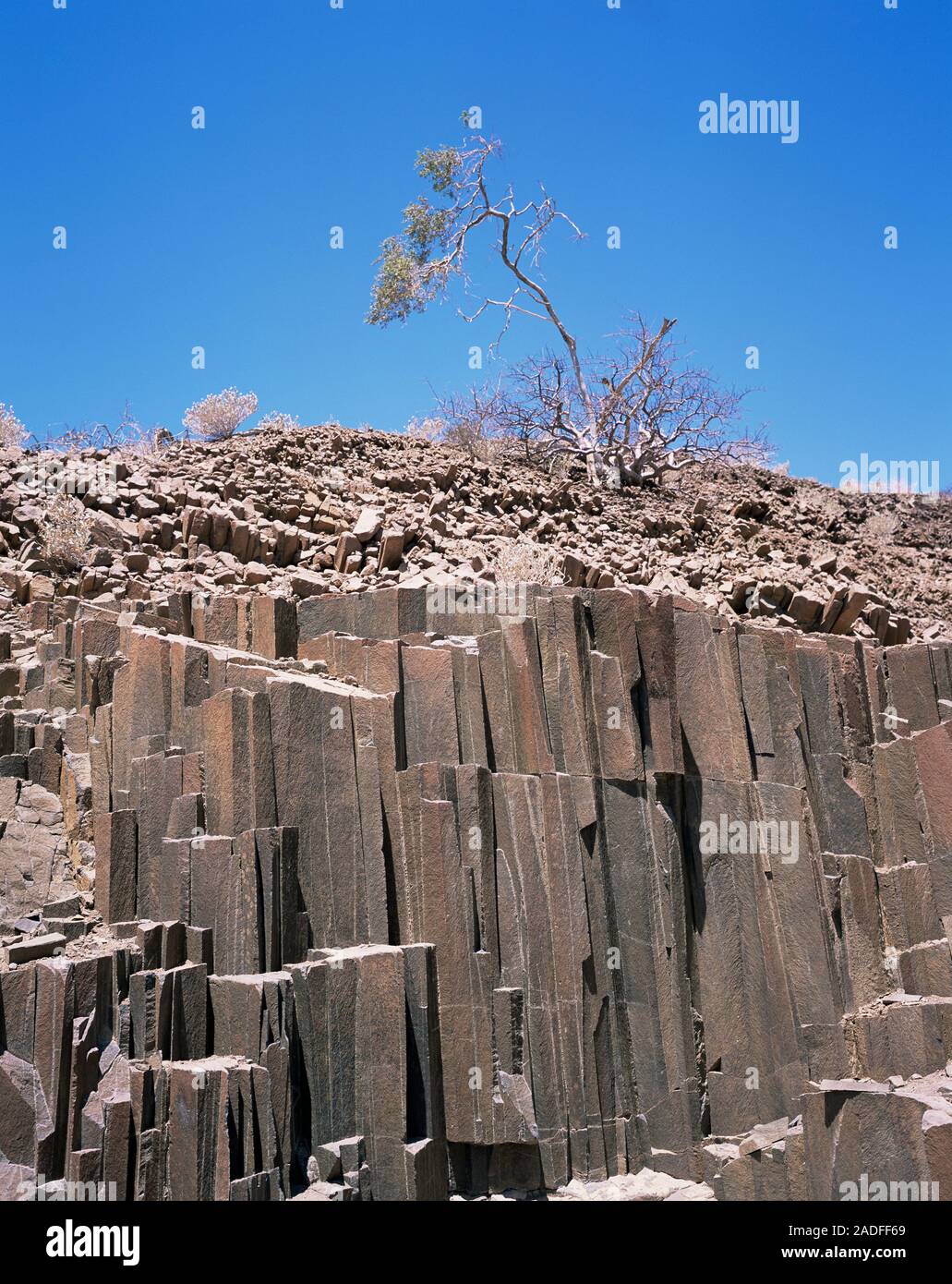 Doleritic sill. This columnar dolerite is igneous rock that has ...