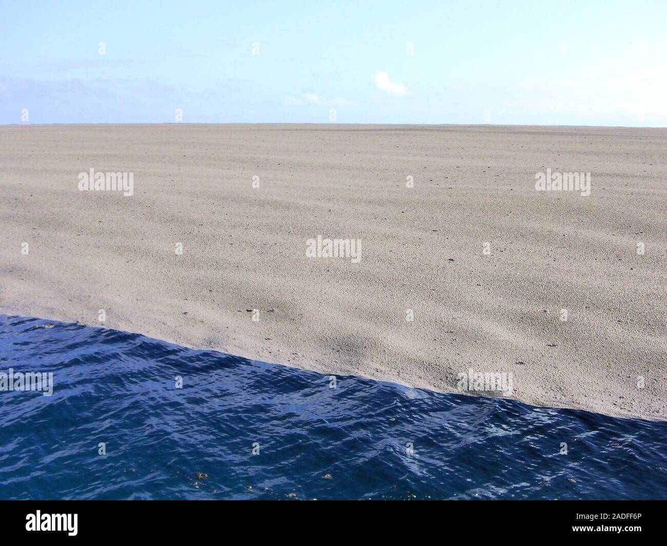 Pumice raft in the Pacific Ocean. The raft of buoyant volcanic rock was ...
