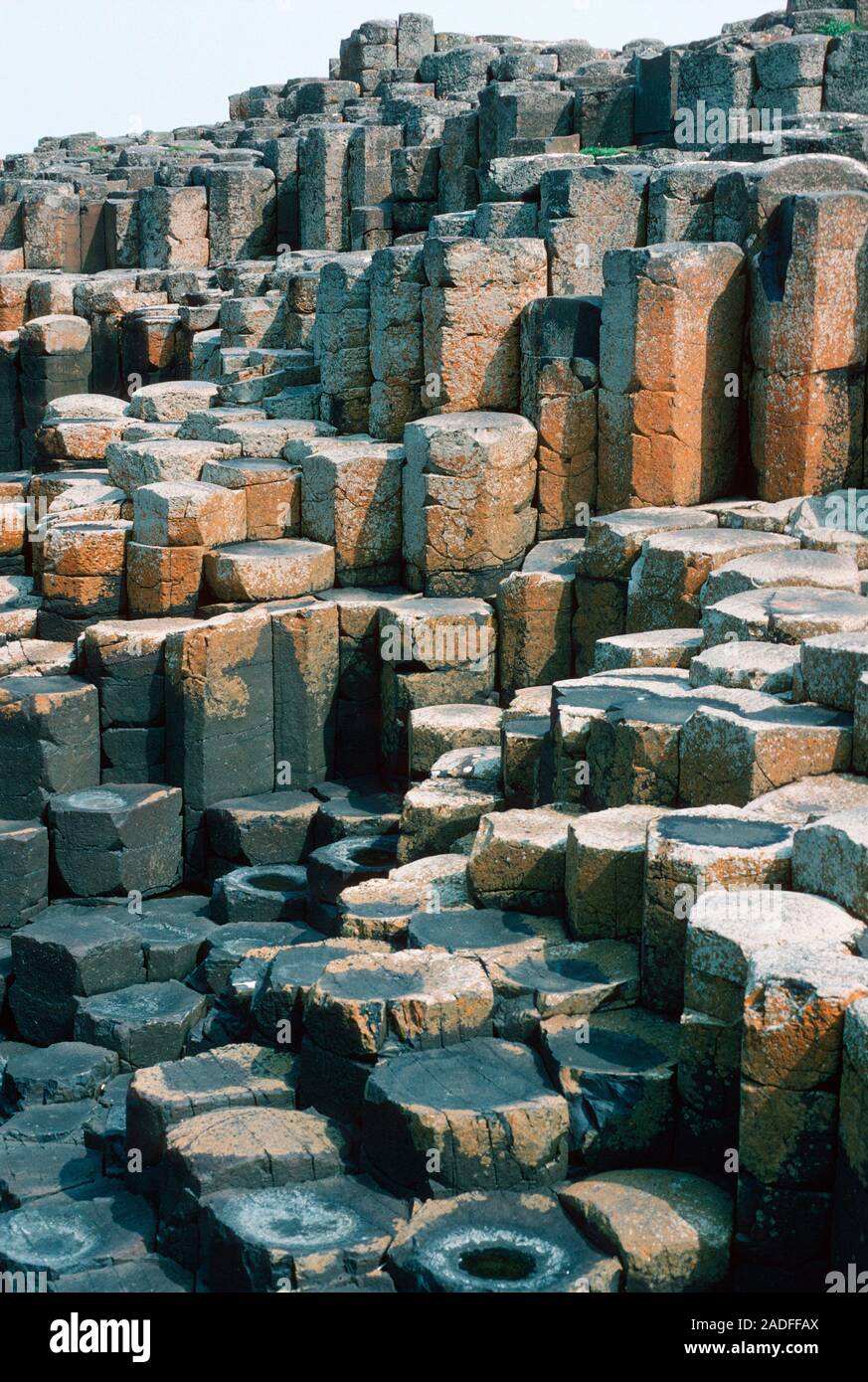 Giant's Causeway. Columns of basalt rock at the Giant's Causeway, in ...