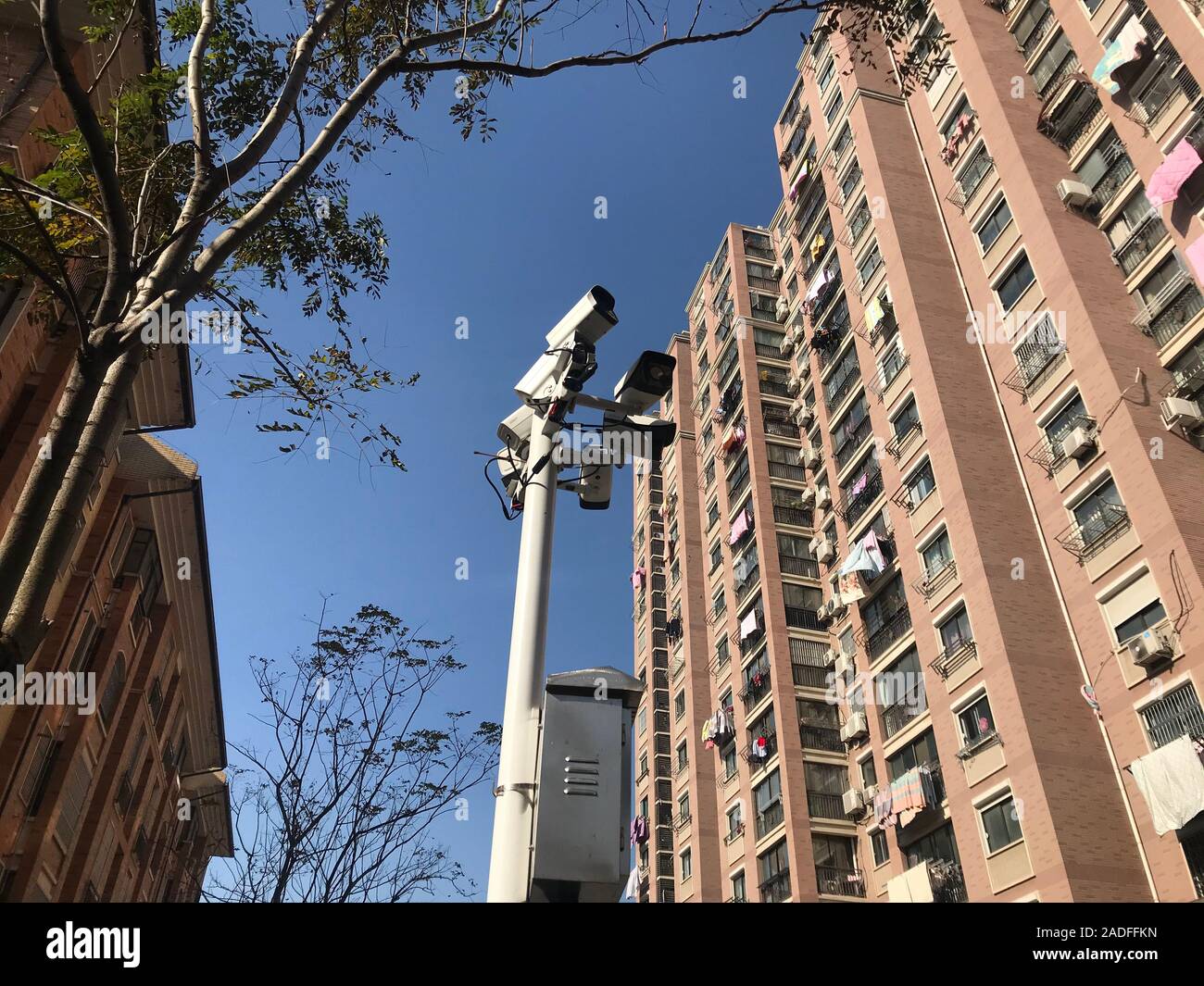 Surveillance cameras are used to monitor possible falling or thrown ...