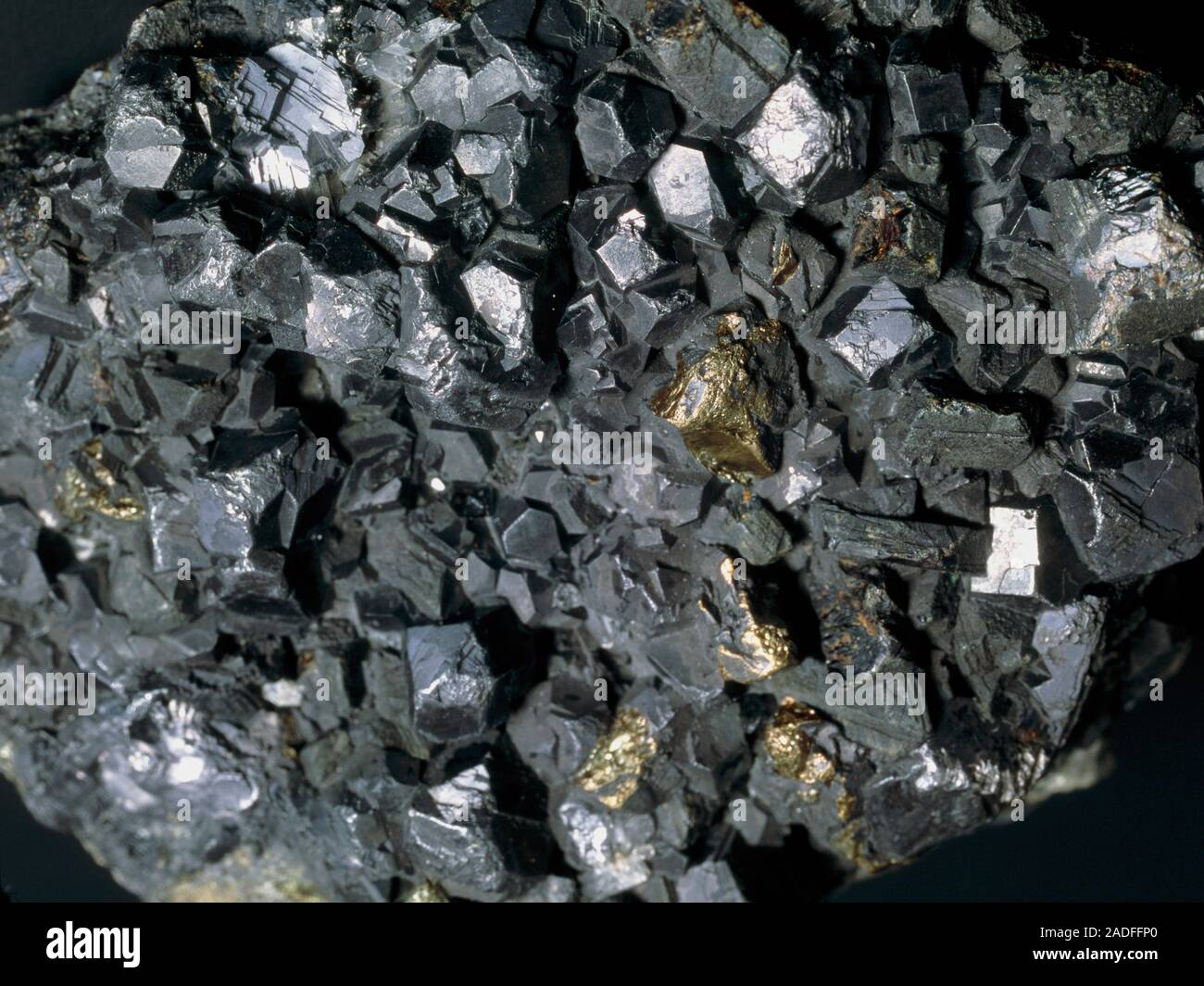 Galena. View of a sample of the mineral galena. Galena (lead sulphide ...