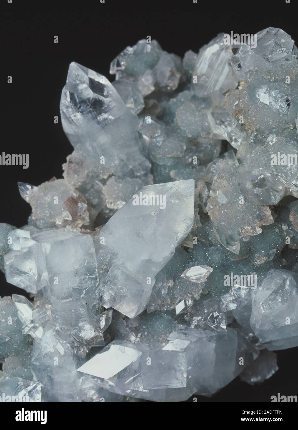 Apophyllite crystals. Apophyllite is a general term for three separate ...
