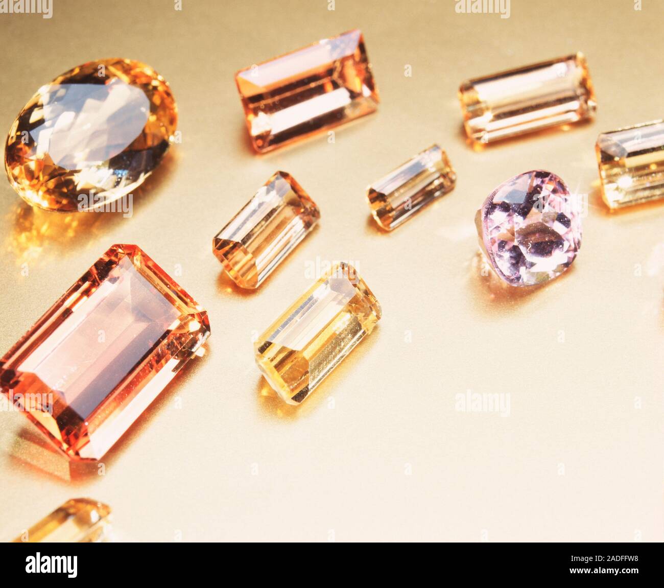 Topaz gemstones. This silicate mineral (aluminium silicate fluoride ...