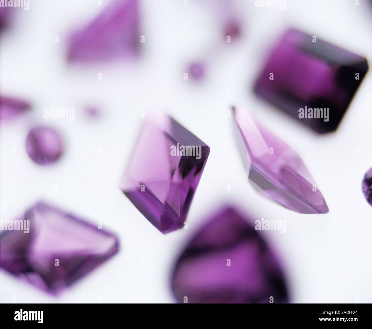 Amethyst gemstones. Amethyst is a purple variety of the mineral quartz ...