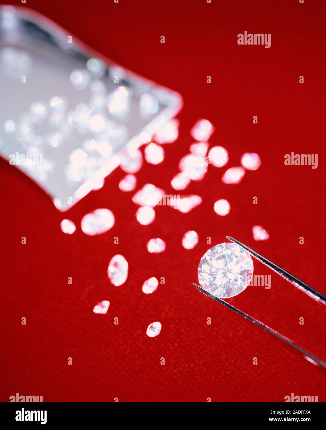 Cut and polished diamonds. Diamond is a naturally occurring form of ...