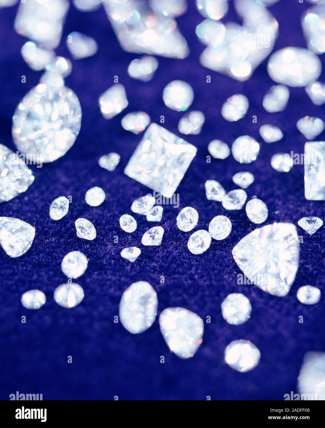 Cut and polished diamonds. Diamond is a naturally occurring form of ...