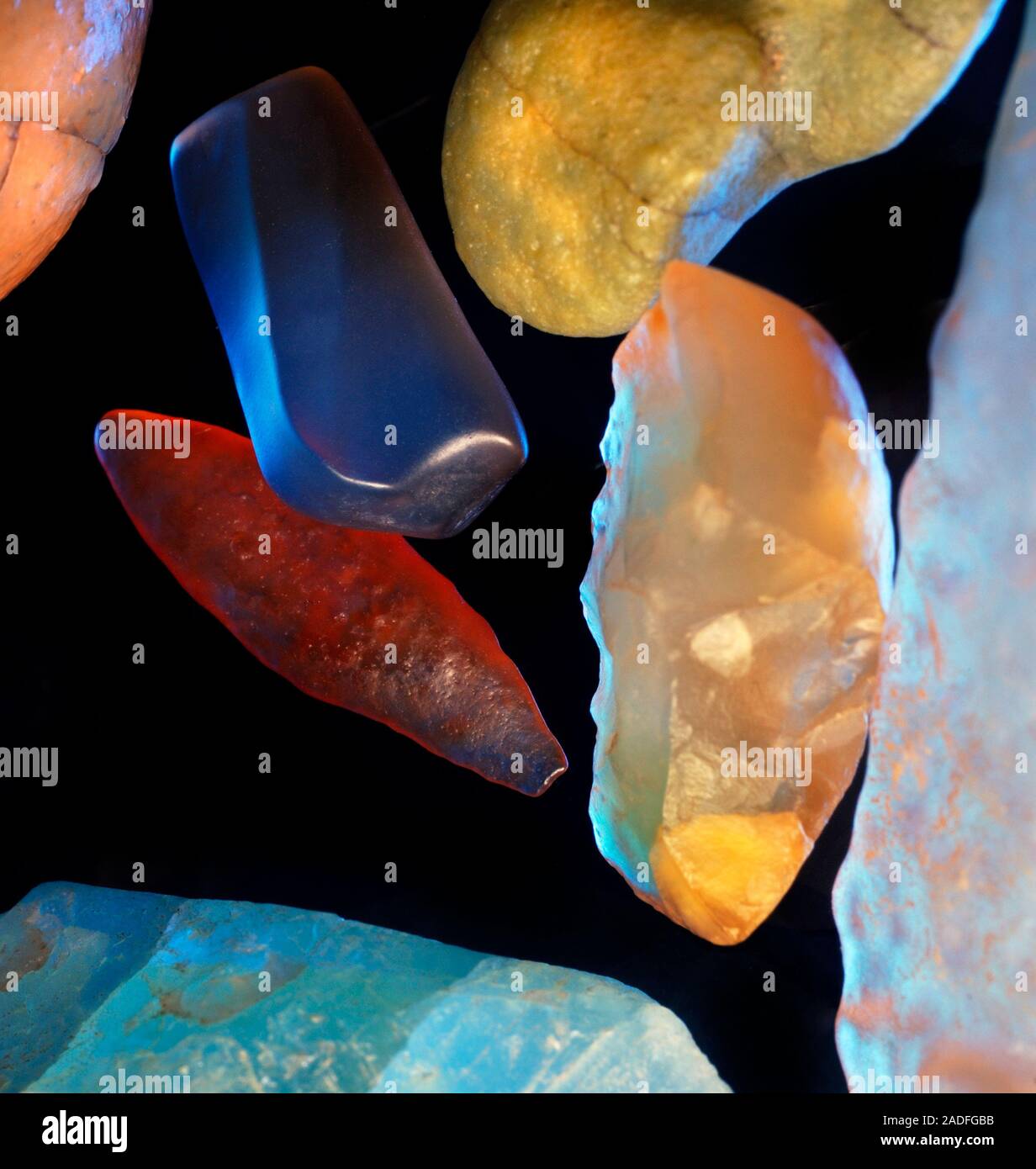 Semi-precious gemstones from the Namib desert, Namibia, Africa, that ...