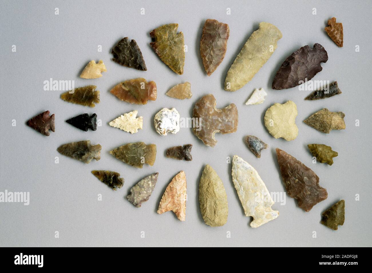 Native American arrowheads. These arrowheads were found across the ...