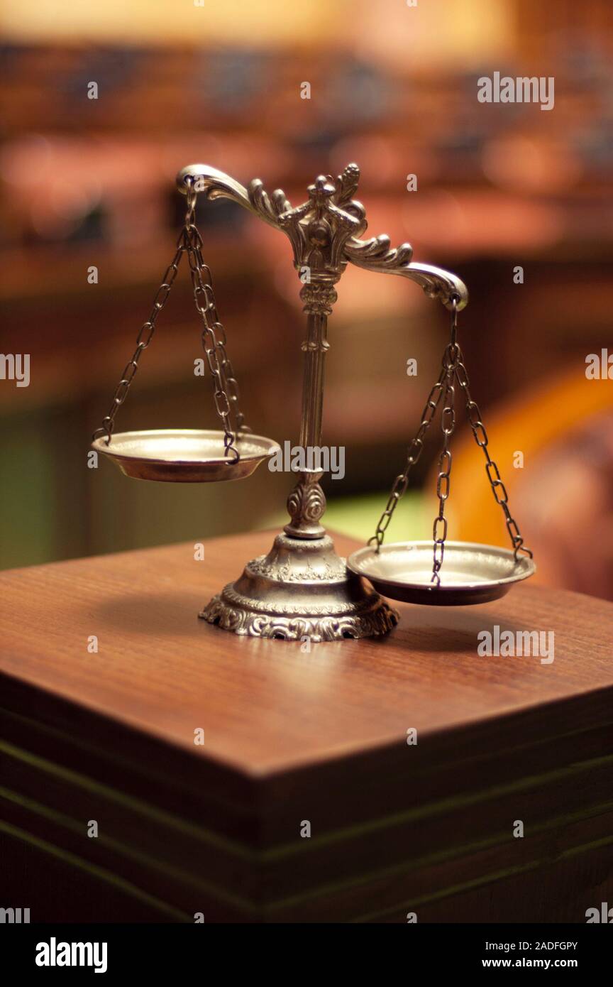 Decorative Scales of Justice , Law and Justice concept Stock Photo - Alamy