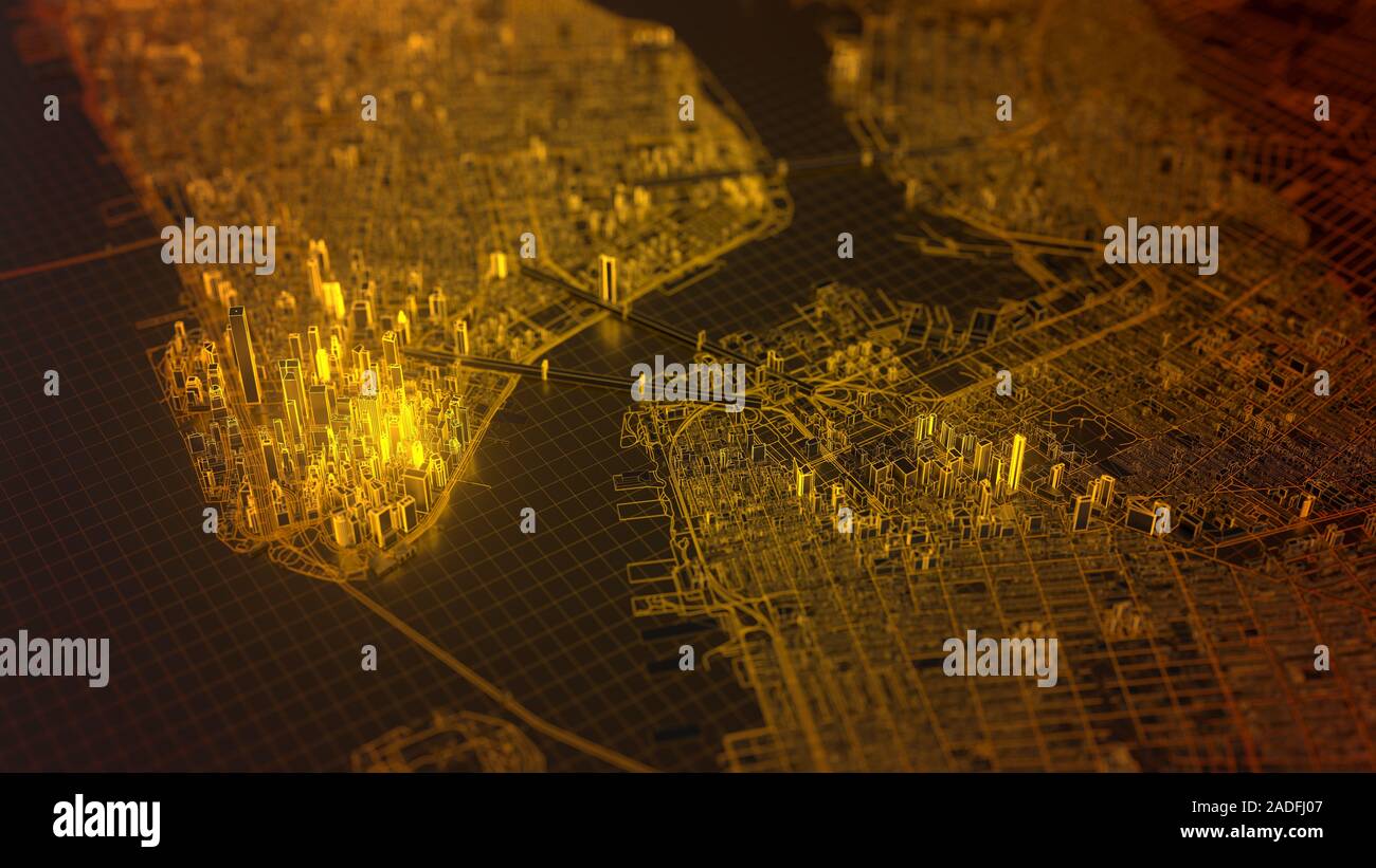 Nyc map digital hi-res stock photography and images - Alamy