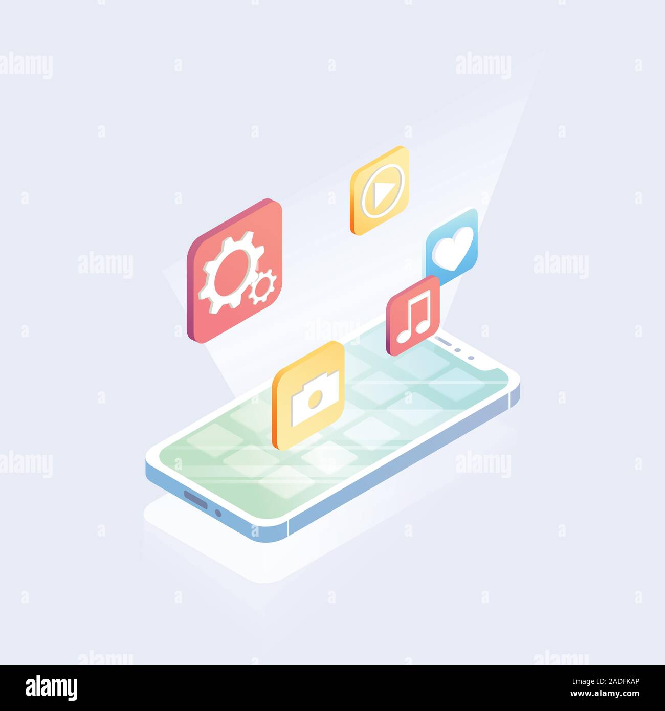 Isometric Concept With Mobile Phone Stock Vector Image And Art Alamy