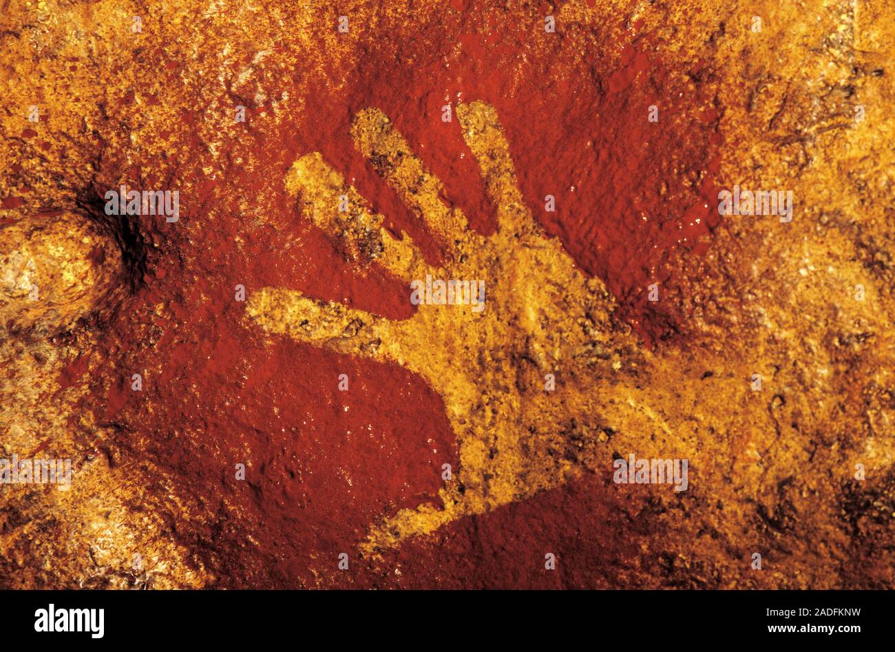 Rock art. Image 2 of 3. Reconstruction of methods of prehistoric rock ...