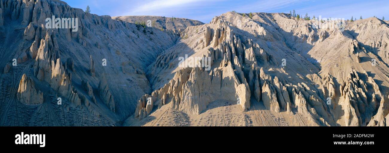 Eroded rock pillars. These pillars, an example of differential erosion ...