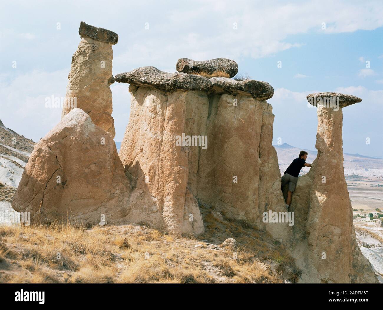 Hoodoo rocks, Cappadocia, Turkey. These are geological formations that ...