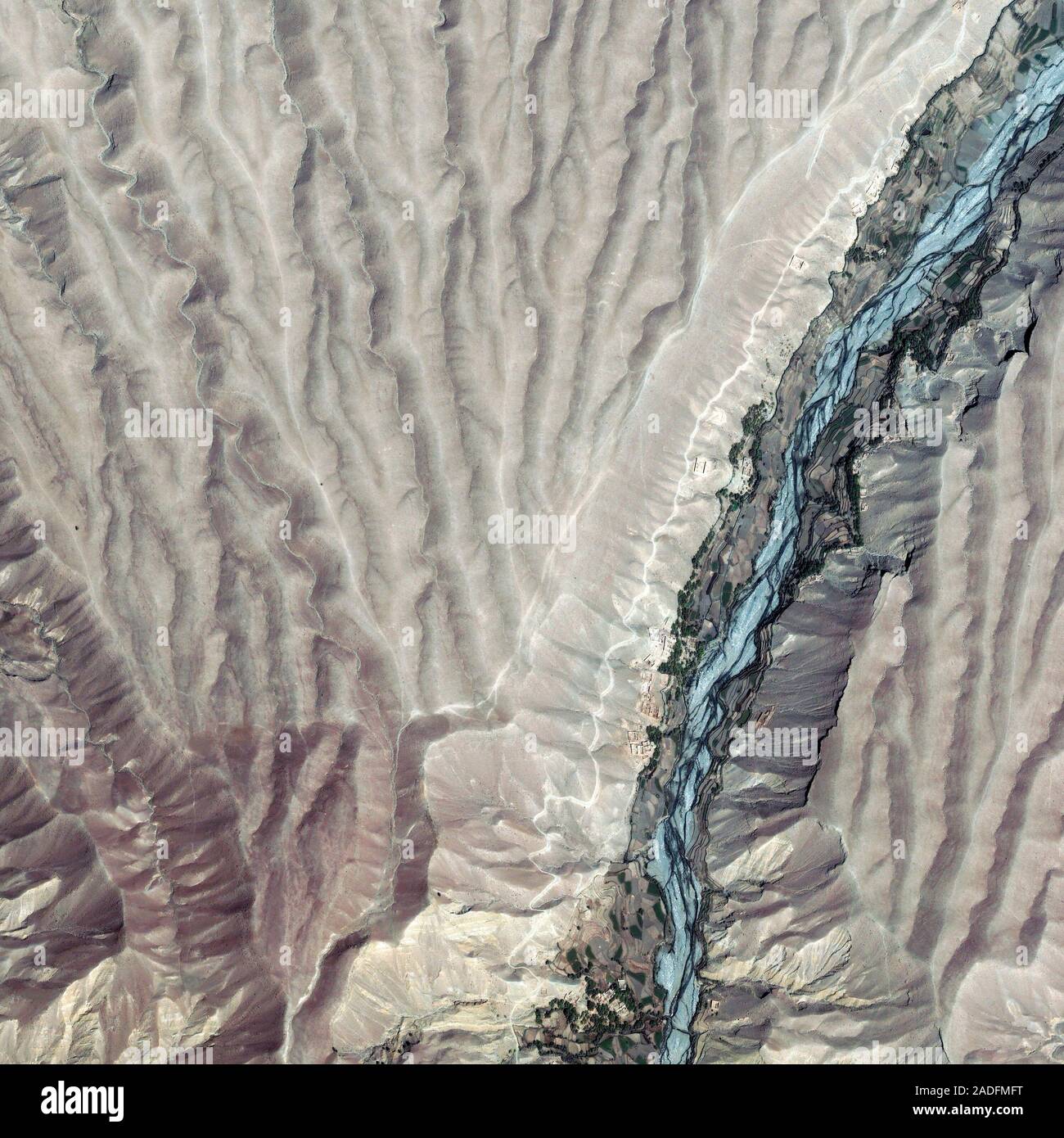 Tora Bora, Afghanistan. Satellite image of the White Mountains in east ...