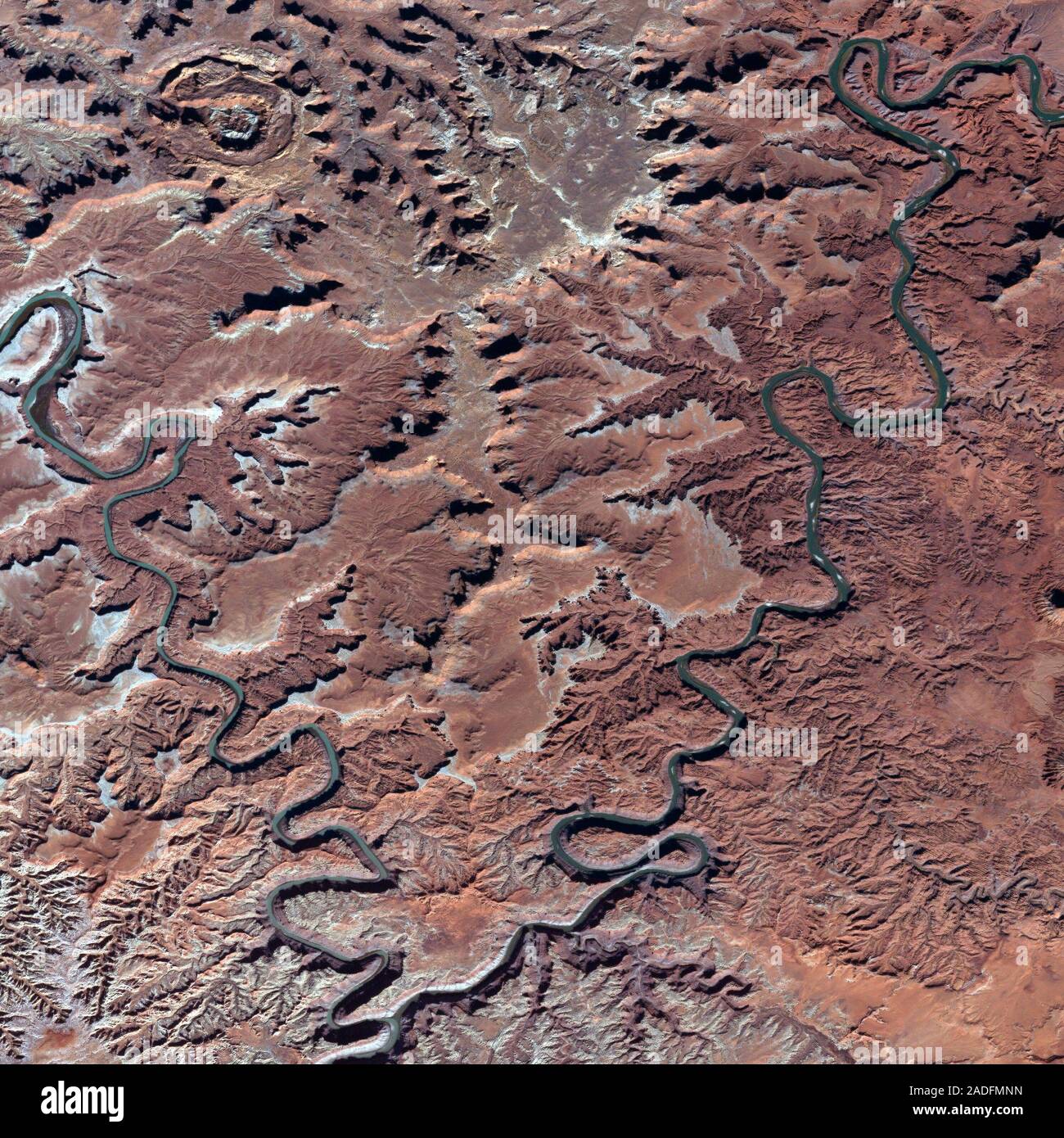 Utah canyons. Satellite image of the Canyonlands National Park, Utah ...