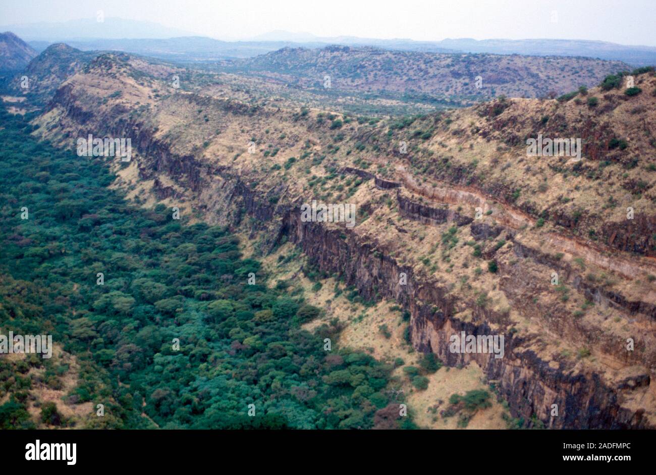 Great Rift Valley landscape, Kenya, aerial photograph. The Great Rift ...