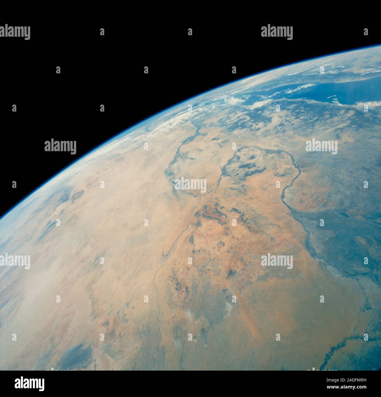 Shuttle photograph of the northern half of Sudan. The Nile is visible ...