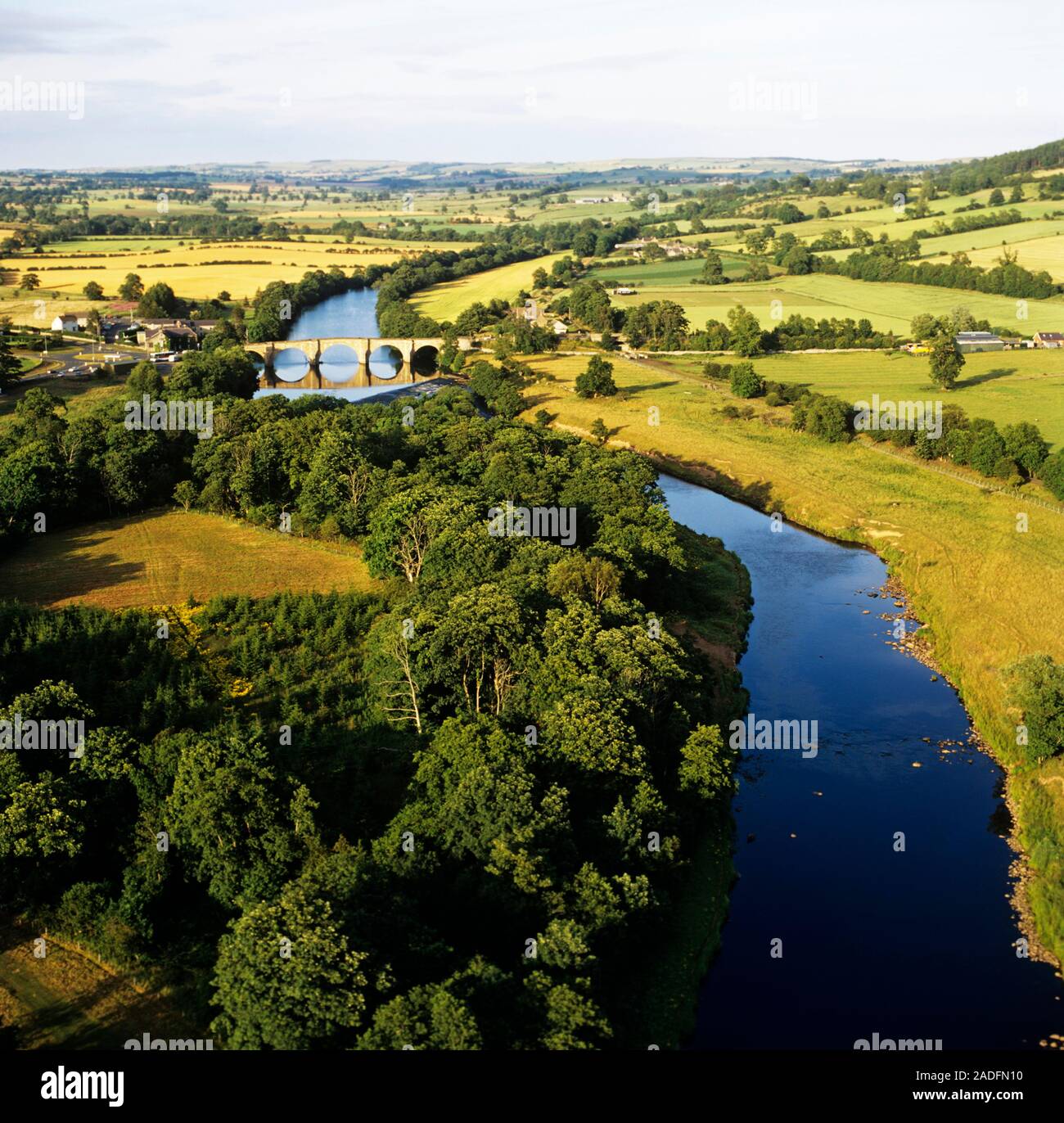 River North Tyne, aerial photograph. Photographed in Chollerford ...