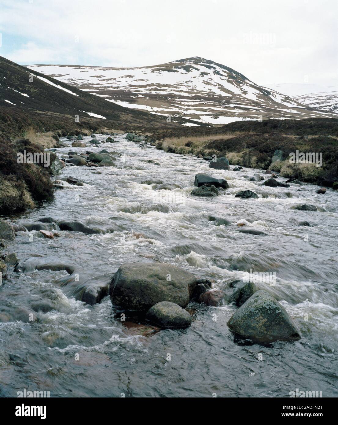 Mountain river, Scotland. This is Clunie Water, in the Grampian ...