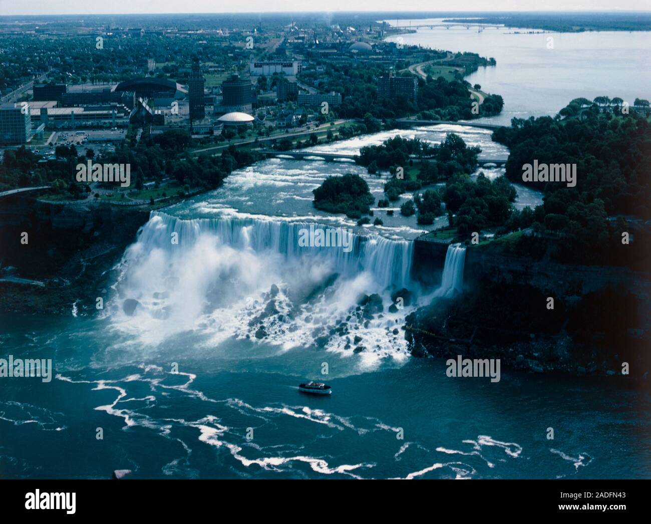 View of Niagara Falls (Thunder of the waters) at 160 ft high and 3,500 ...