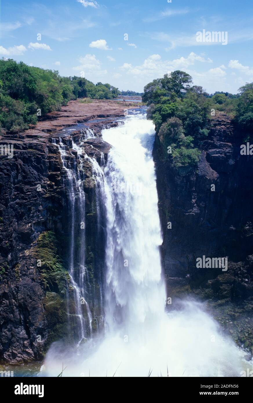 Victoria Falls, Zimbabwe. This part of Victoria Falls is known as the ...