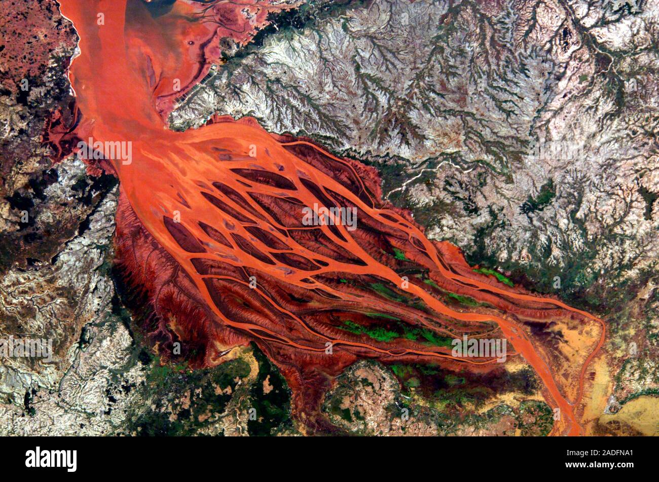 Betsiboka estuary, Madagascar. Optical image of Betsiboka estuary taken ...