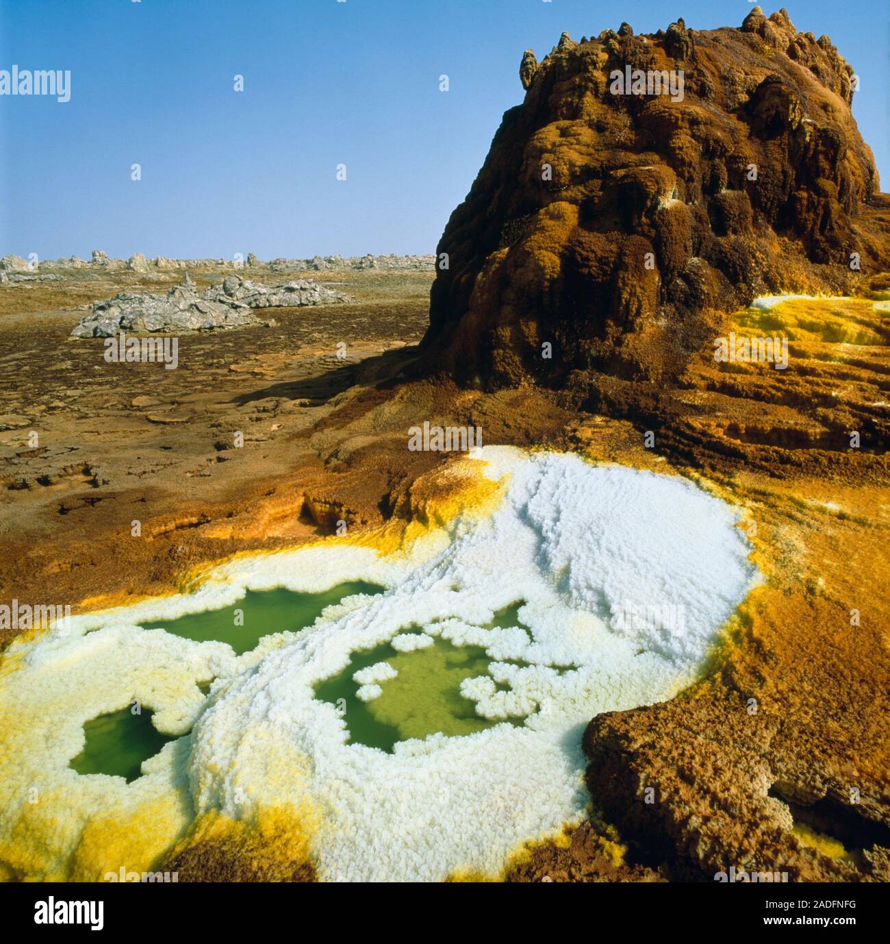 Hot springs. Hot water flows from underground to form these pools. The ...