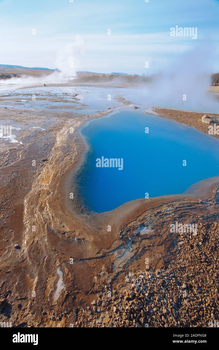 Geothermal pools. Hot water flows from underground to form these pools ...