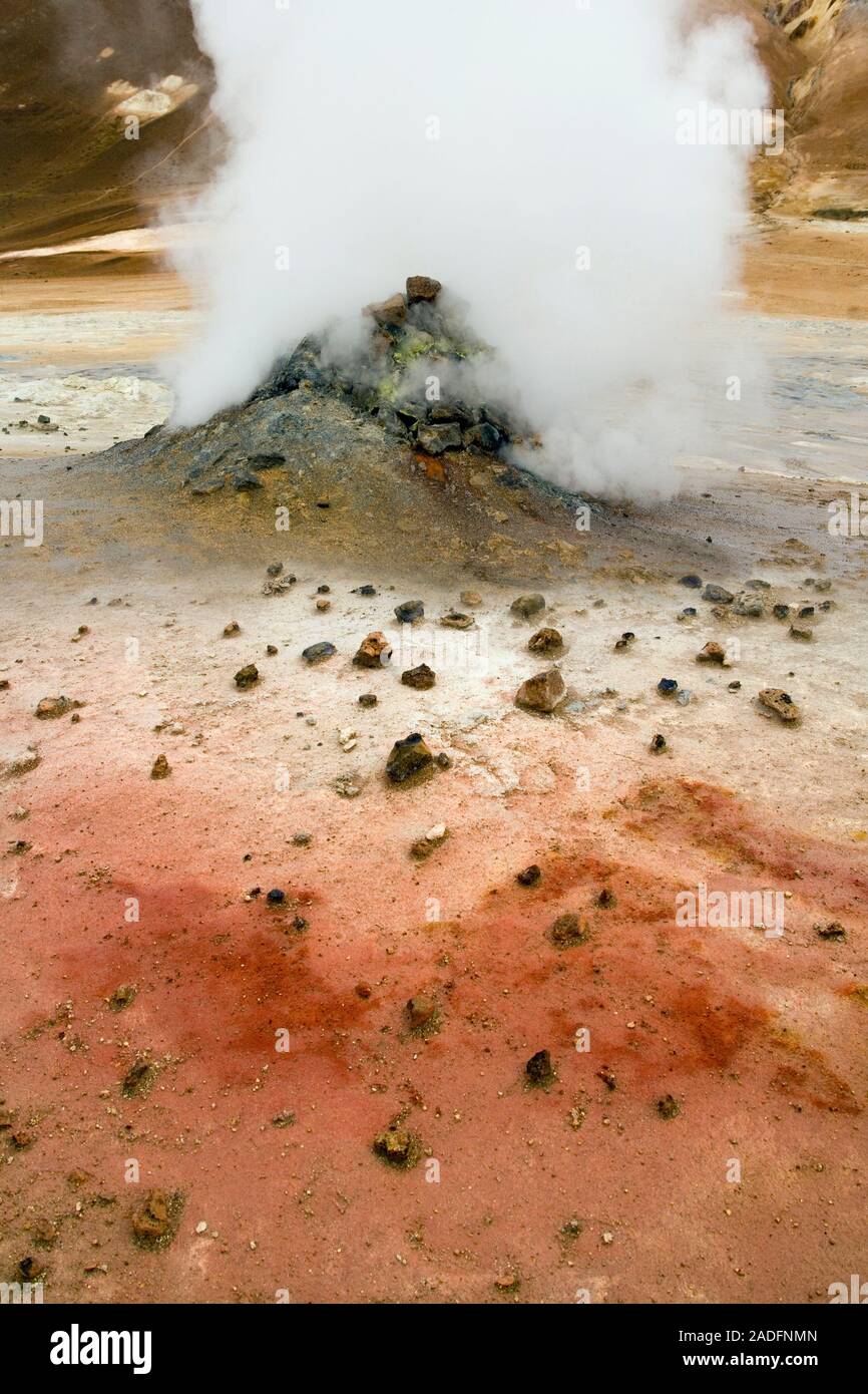 Steam vent. The steam rising from this geothermal vent is produced by ...