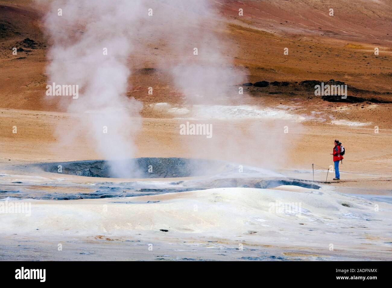 Geothermal mud pool. This large mud pool is formed where geothermically ...