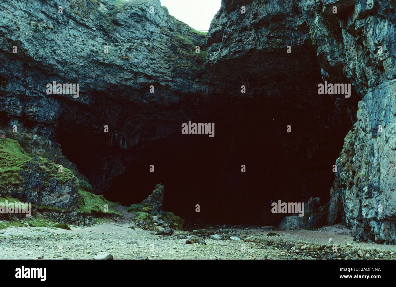 Sea cave. This is Smoo Cave in Sutherland, Scotland. It is the largest ...