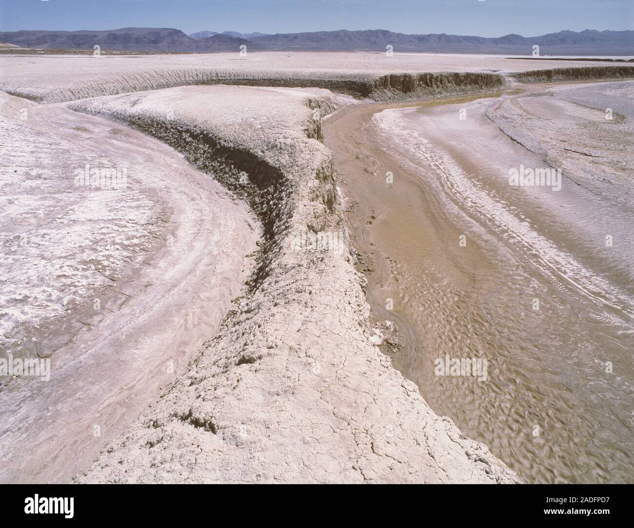 Salt lake. Salt deposits in Lake Carson, a salt lake in the Great Basin ...