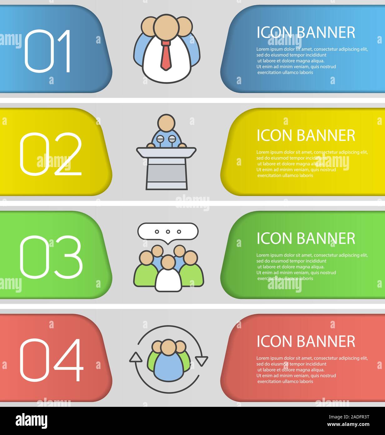 Business banner templates set. Top manager, conference speaker ...