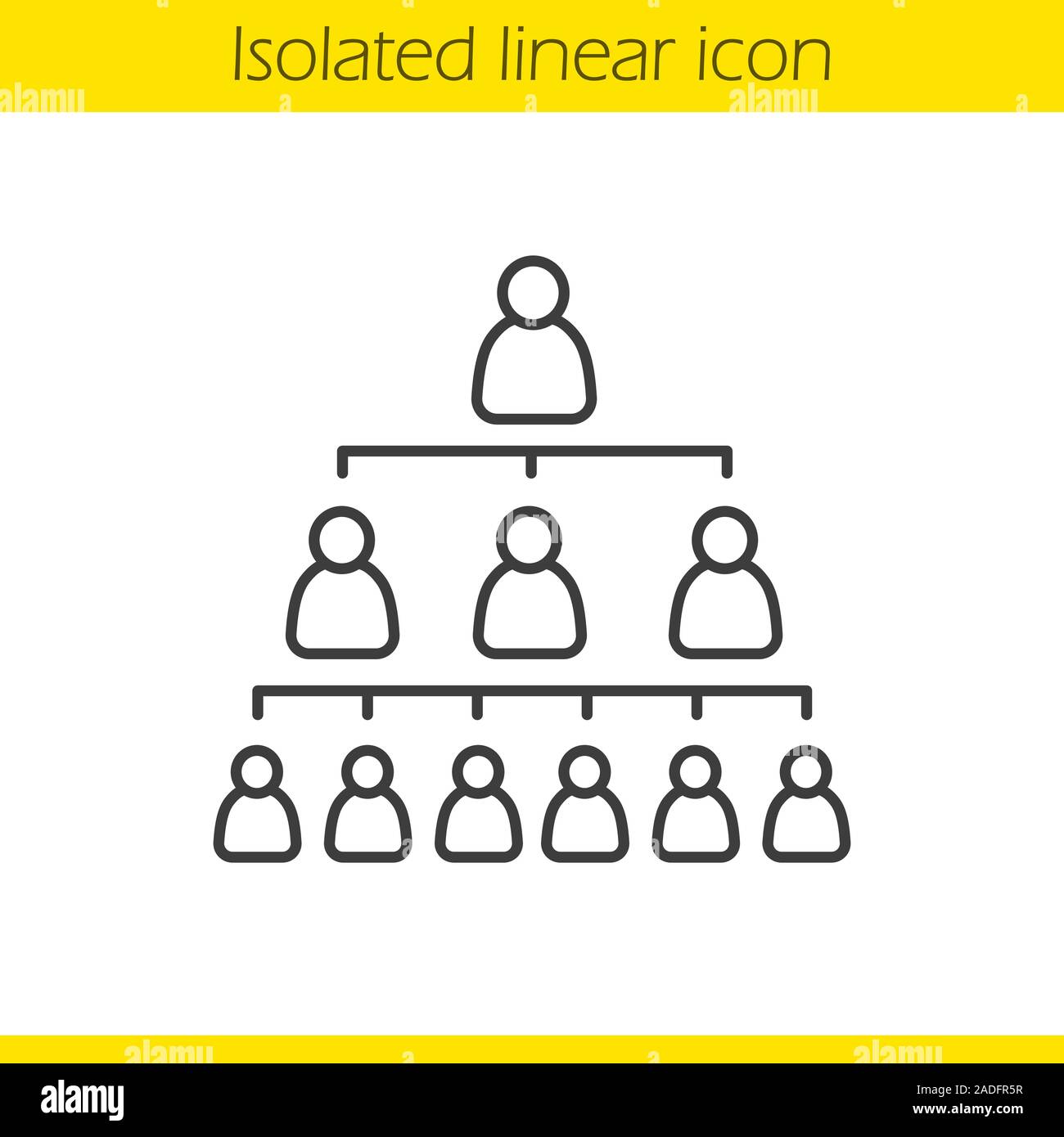 Company Hierarchy Concept Linear Icon Leadership Thin Line Illustration Organization Structure